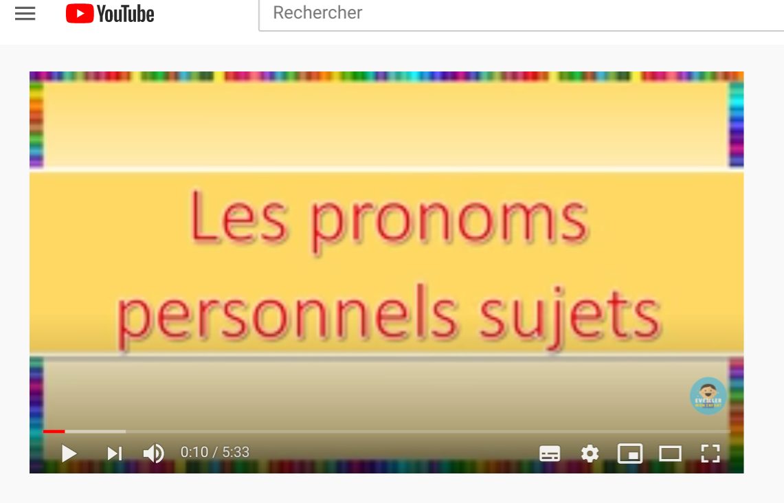 Les pronoms personnels sujets - Arre