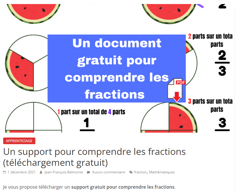 Comprendre les fractions - Arre